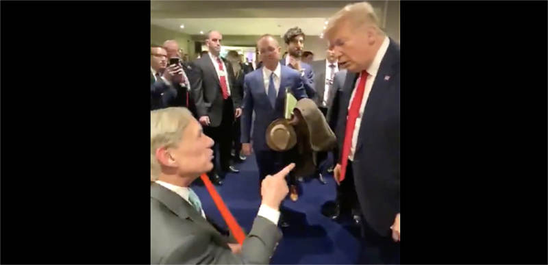 WATCH: Here’s a great candid moment of Trump hugging Gov. Greg Abbott ...