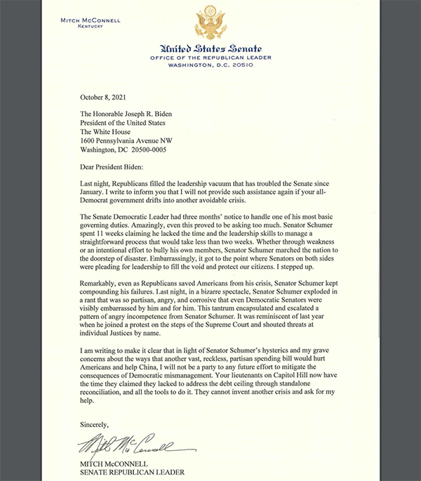 JUST IN: Mitch says he won’t HELP “any future effort” by DEMS thanks to ...