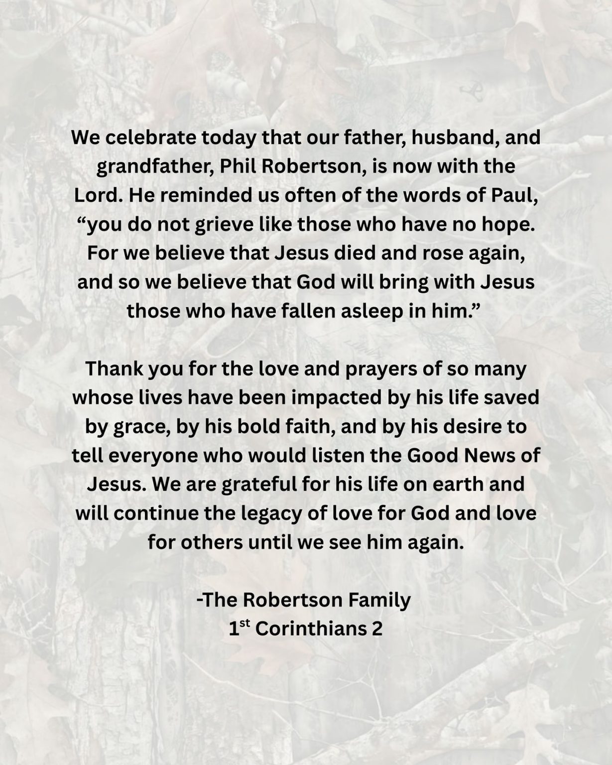 BREAKING: Phil Robertson has gone to be with the Lord at age 79 – The ...