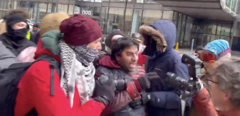 DUDE VIDEO – Leftist mob makes man take off American flag hoodie or ...